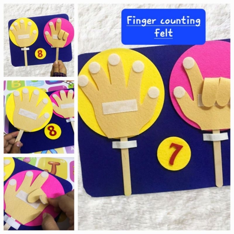 Finger counting felt Mathematic teaching aids Preschool Prasekolah ...