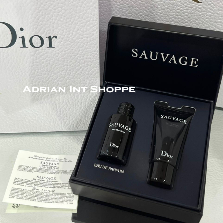 Authentic Dior Sauvage Eau De Parfum Mini Gift Set (Eau De Parfum 10ml & Sauvage Shower Gel 20ml ...