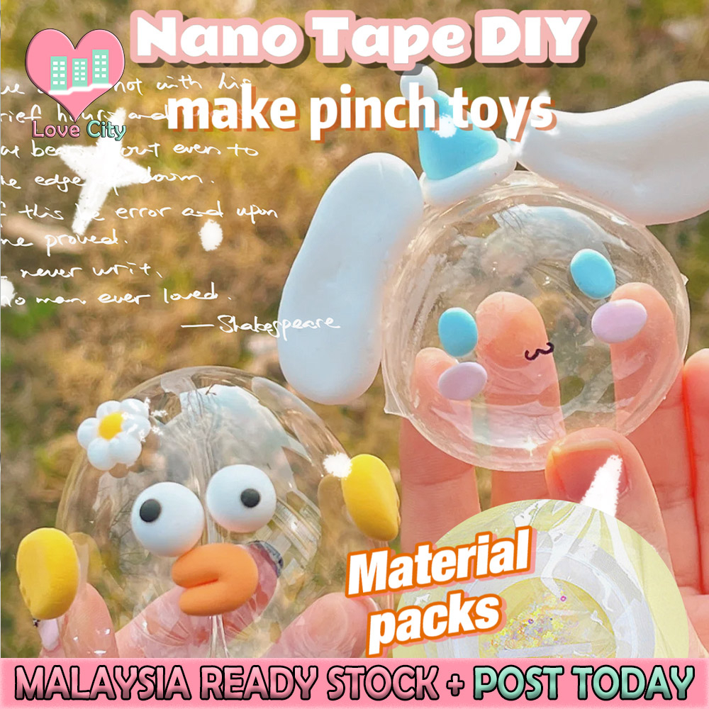 Nano-tape kneading and blowing bubbles decompressing diy self-made ...