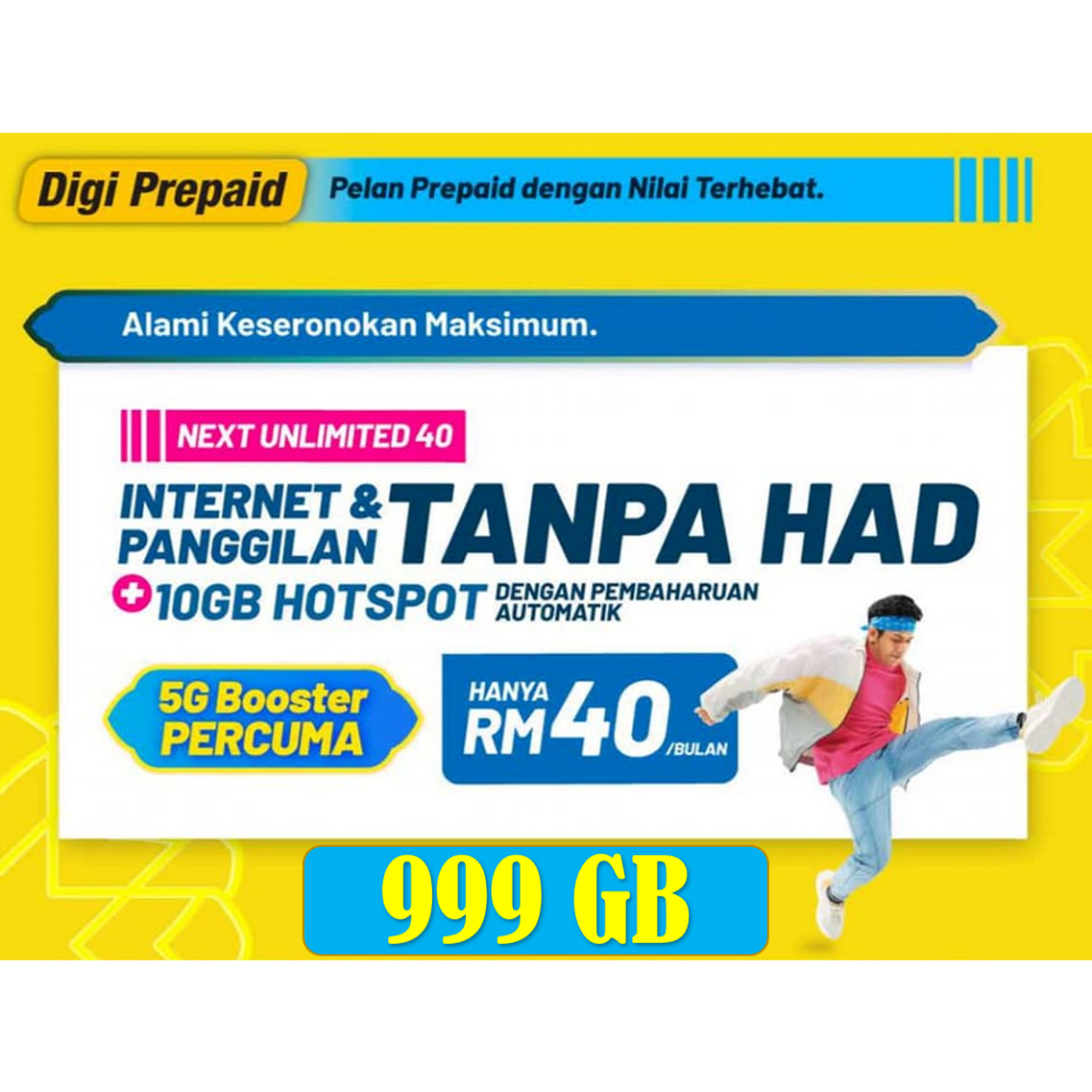 DIGI Raja Unlimited 999GB (UNLIMITED DATA + UNLIMITED CALL + HOTSPOT ...