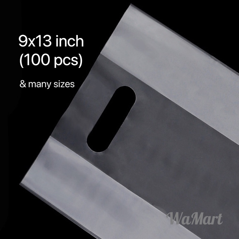 PP Clear Handle die cut (9x13 inch) Plastic Bag 100pcs | Shopee Malaysia