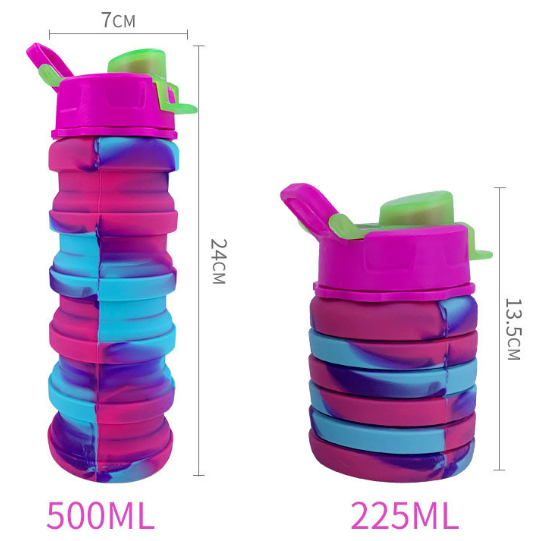 Fold Water Bottle Collapsible botol lipat Silicone Bottle Foldable 折叠水罐 ...