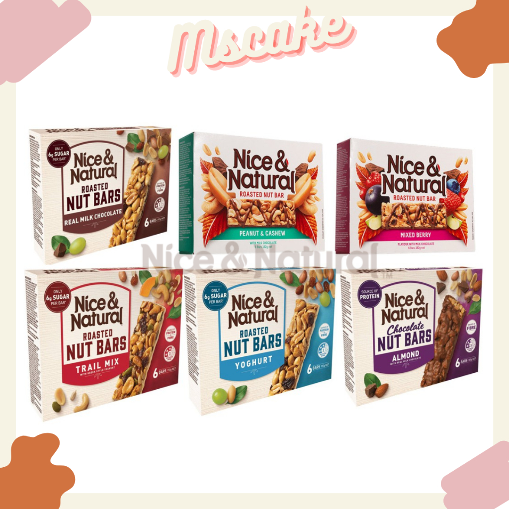 Nice & Natural Nut Bar 192g X6 pack Variety of Flavors | Shopee Malaysia