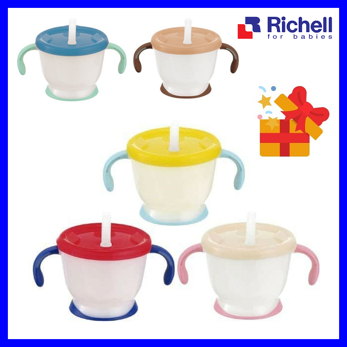 Richell AQ Straw Training Mug Cup 150ml + 6 Colors Choice sippy cup ...
