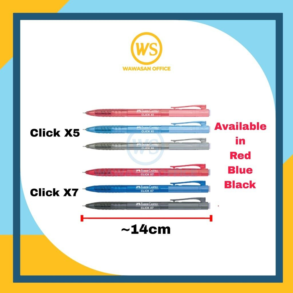 Faber Castell Click X5 X7 1 Box / 0.5mm 0.7mm Ball Pen / Faber Castell ...