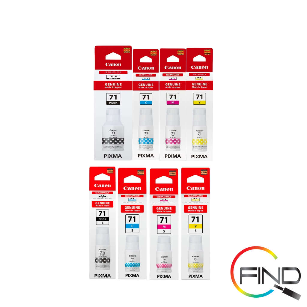Canon GI-71/GI-71s PGBK/C/M/Y Ink Cartridge for G1020/G2020/G3020/G3060 ...