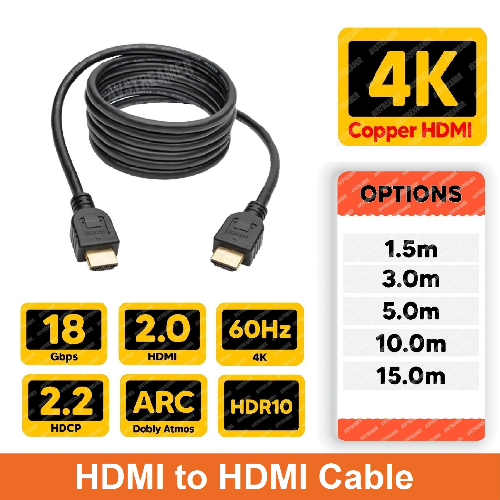 HDMI Cable 4k 1.8m/3m/5m/10m/15m | Shopee Malaysia