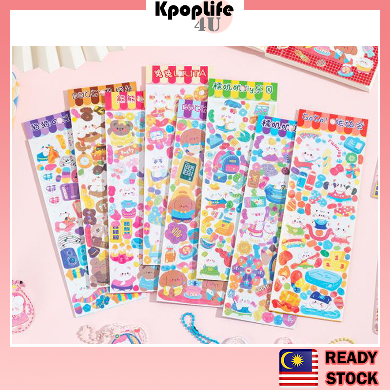 Korea Ins Colourful Cute Cartoon Deco Stickers Photocard Album Binder ...