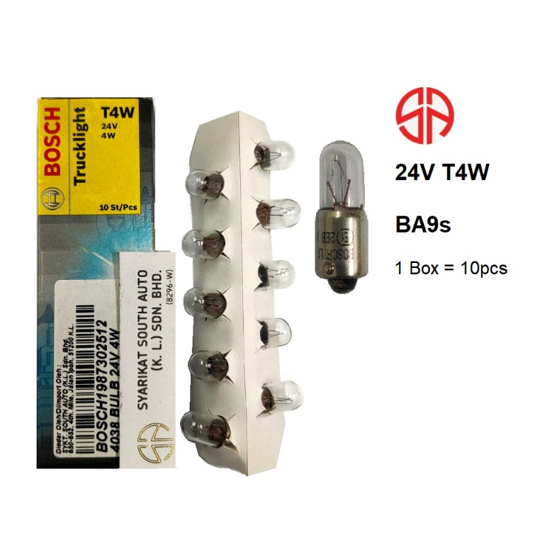 24V 4W BA9s Bosch 1987302512 Indicator Parking Signal Side Turn Tail ...