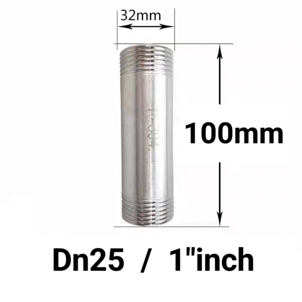 Stainless Steel 304 DN25 1'' inch inci Elbow Socket Nipple Tee Union Elbow holder End cap Plug ...