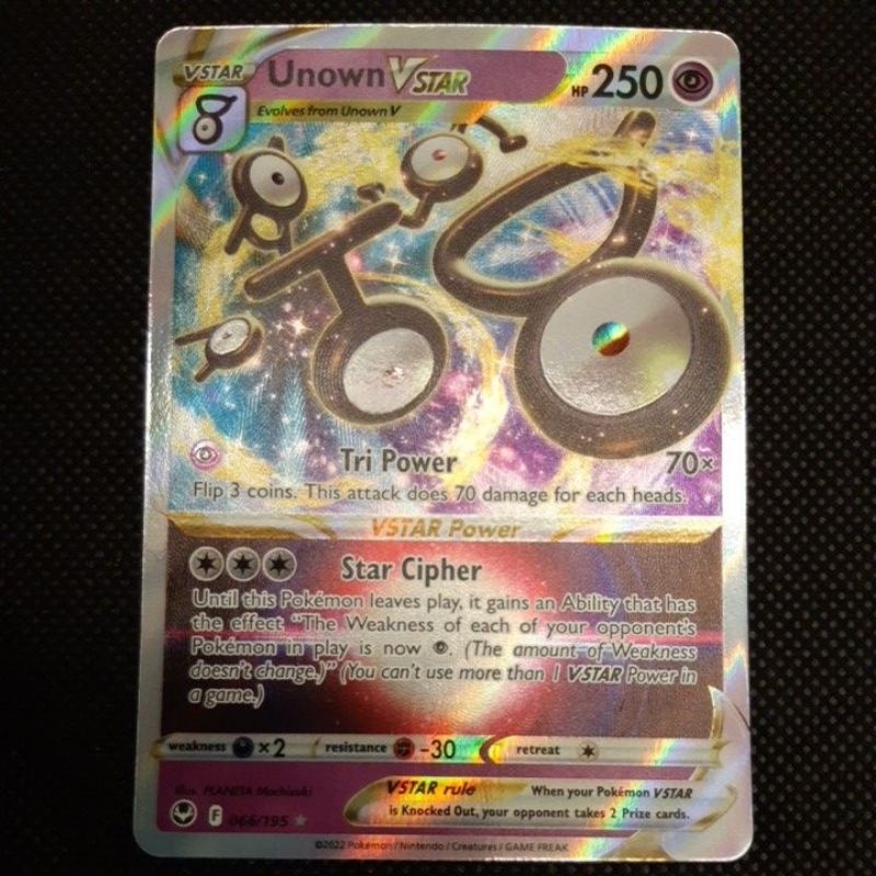 Pokemon Card TCG : Silver Tempest : Unown VSTAR 066/195 100% Original ...