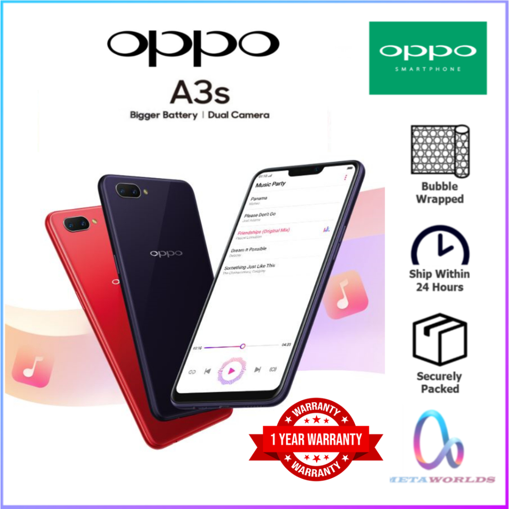 OPPO A3S Original 6.2" inch Display (4GB Ram + 64GB Rom) (1 Year Warranty) | Shopee Malaysia