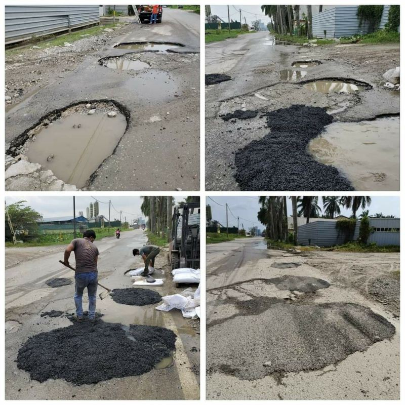 All weather Cold Road Premix 25KG BAG cold mix Asphalt Turap Jalan ...