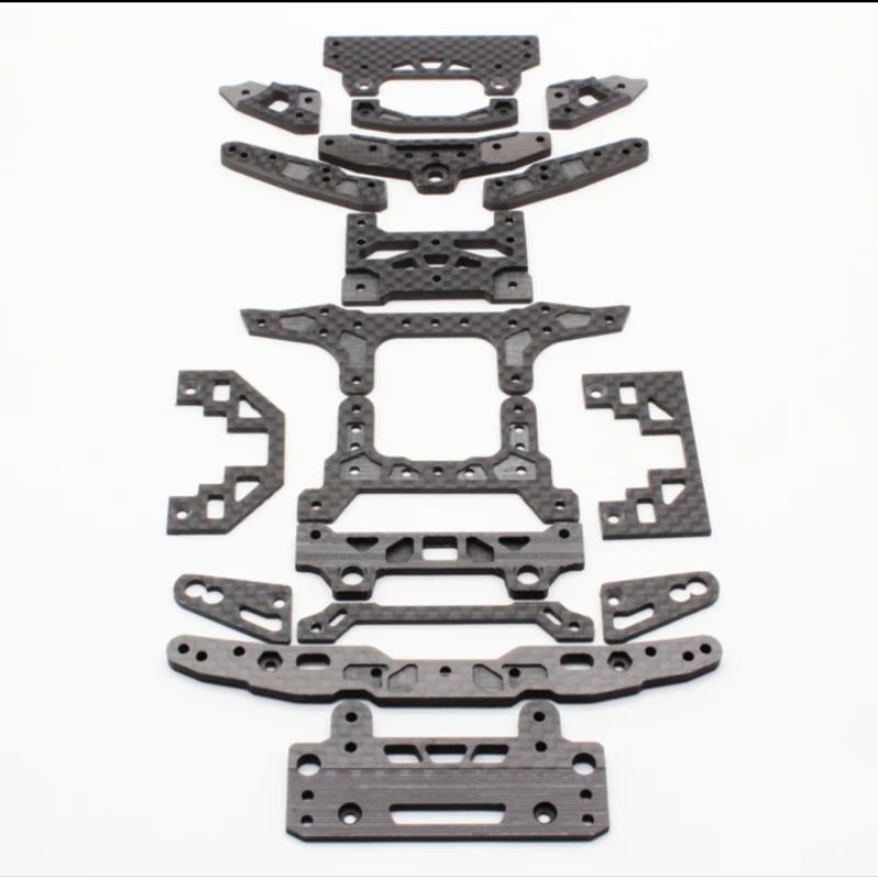TAMIYA Imitation HG Carbon CNC Frp Set Front & Rear for MS Chassis ...