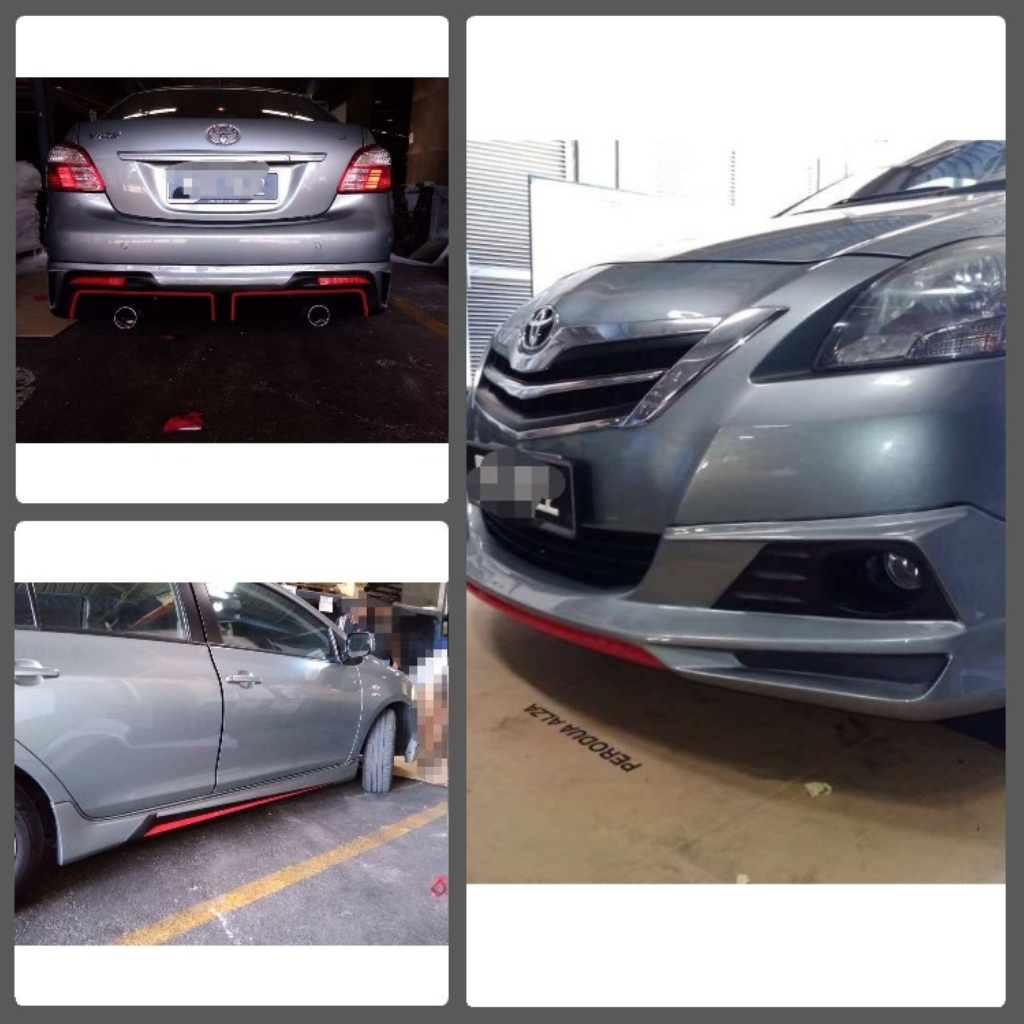 Toyota Vios 2nd Generation 2008 Drive 68 Skirting Body Kit PU Ready ...