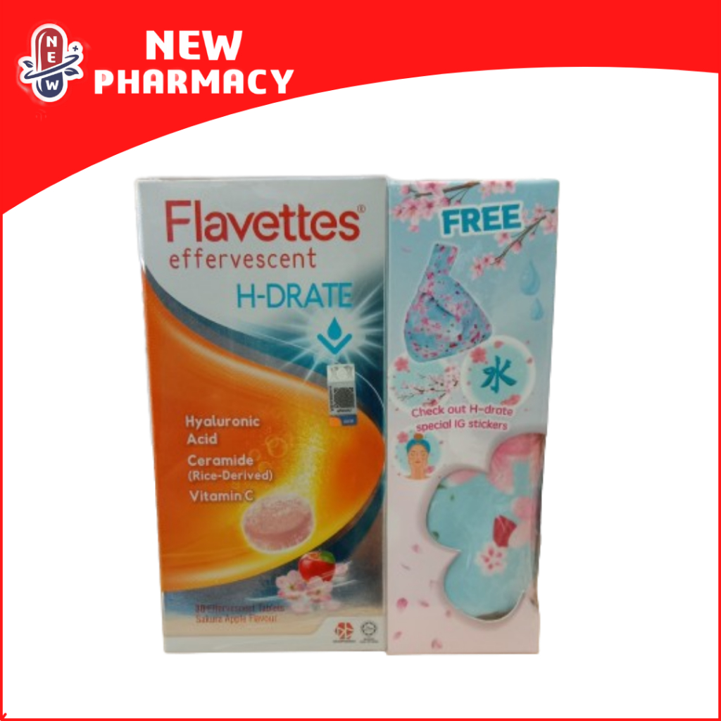 (Exp: 8/24) Flavettes Effervescent H-Drate 30's (Free Knot Bag ...