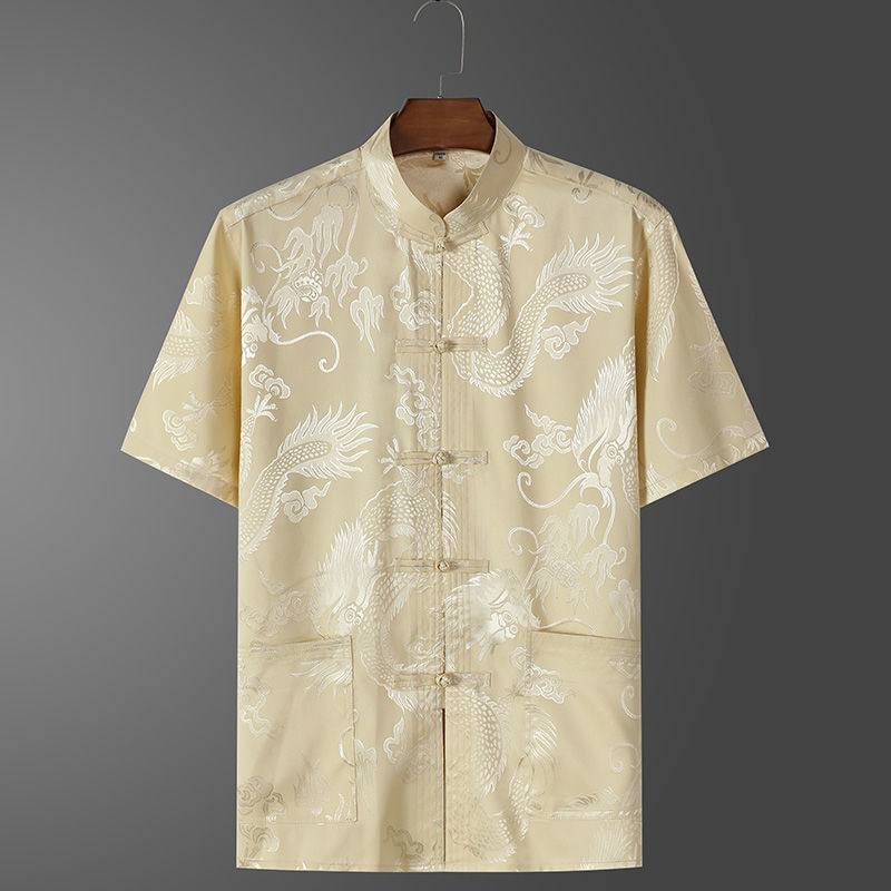 daidai (Ready Stock) 唐装男短袖汉服 Men Samfu Traditional Short Sleeve Cina ...