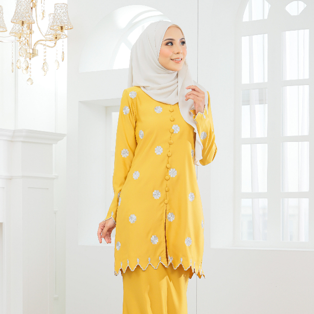 Baju Kurung Moden Baju Raya 2024 Sulam KHADEEJA Kurung Pahang Murah ...