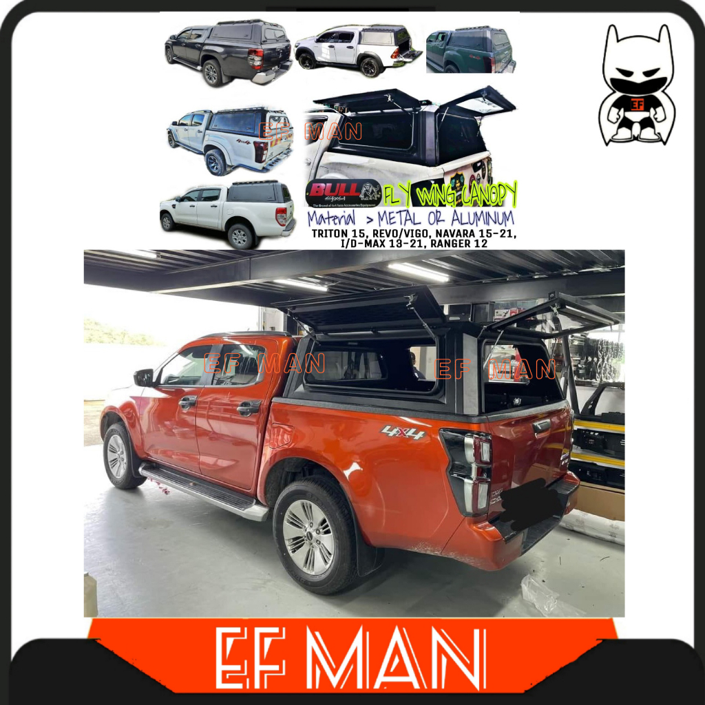 FLY WING 4x4 CANOPY STEEL & ALUMINUM WINDOW HILUX VIGO REVO D-MAX ...