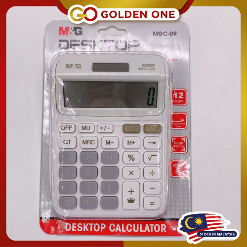 M&G Desktop Electronic Calculator 12 Digits Extra Large Display Two ...