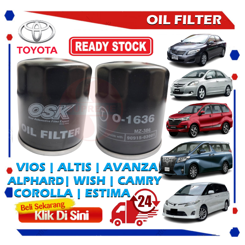 S2U Oil Filter Toyota Vios Altis Avanza Alphard Wish Camry Corolla ...