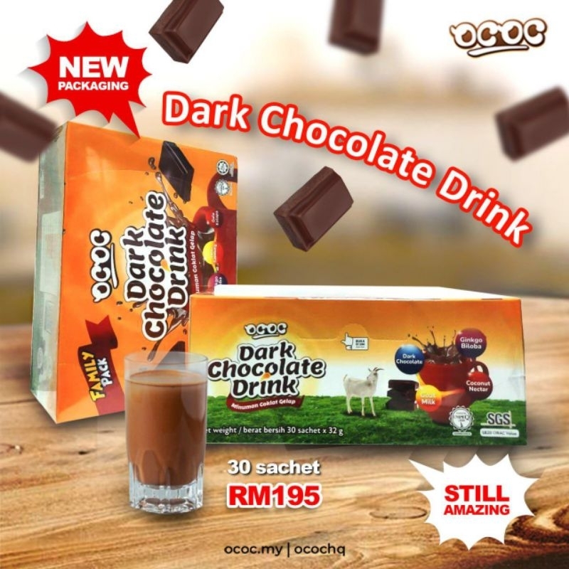 OCOC Dark Coco Drink Family Pack / MCT oil / Vegan / Smart Student /Gula Kelapa/ Barley Flakes ...