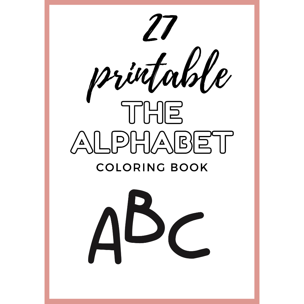 27 Printable Pink-White Simple Alphabet Coloring Book | Shopee Malaysia