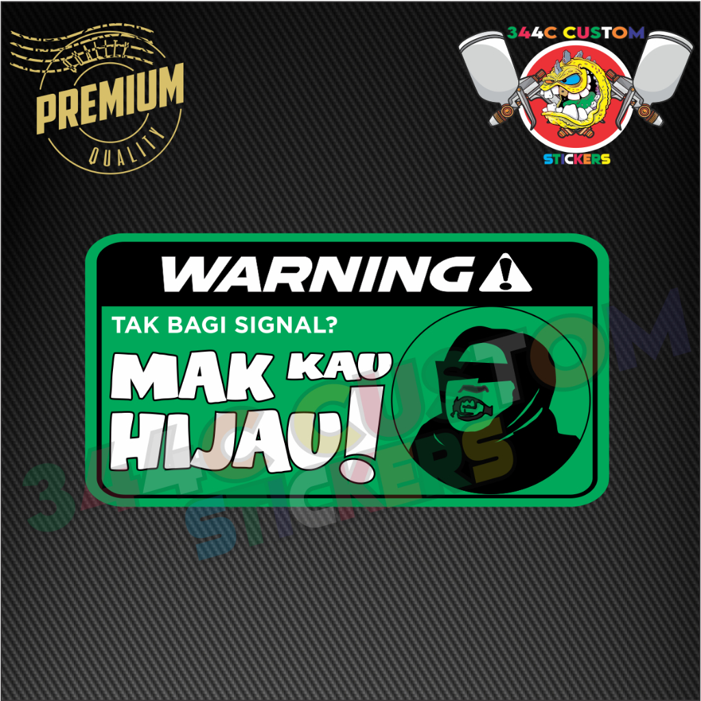 Sticker Kereta Motor Helmet Laptop Mak Kau Hijau | Shopee Malaysia