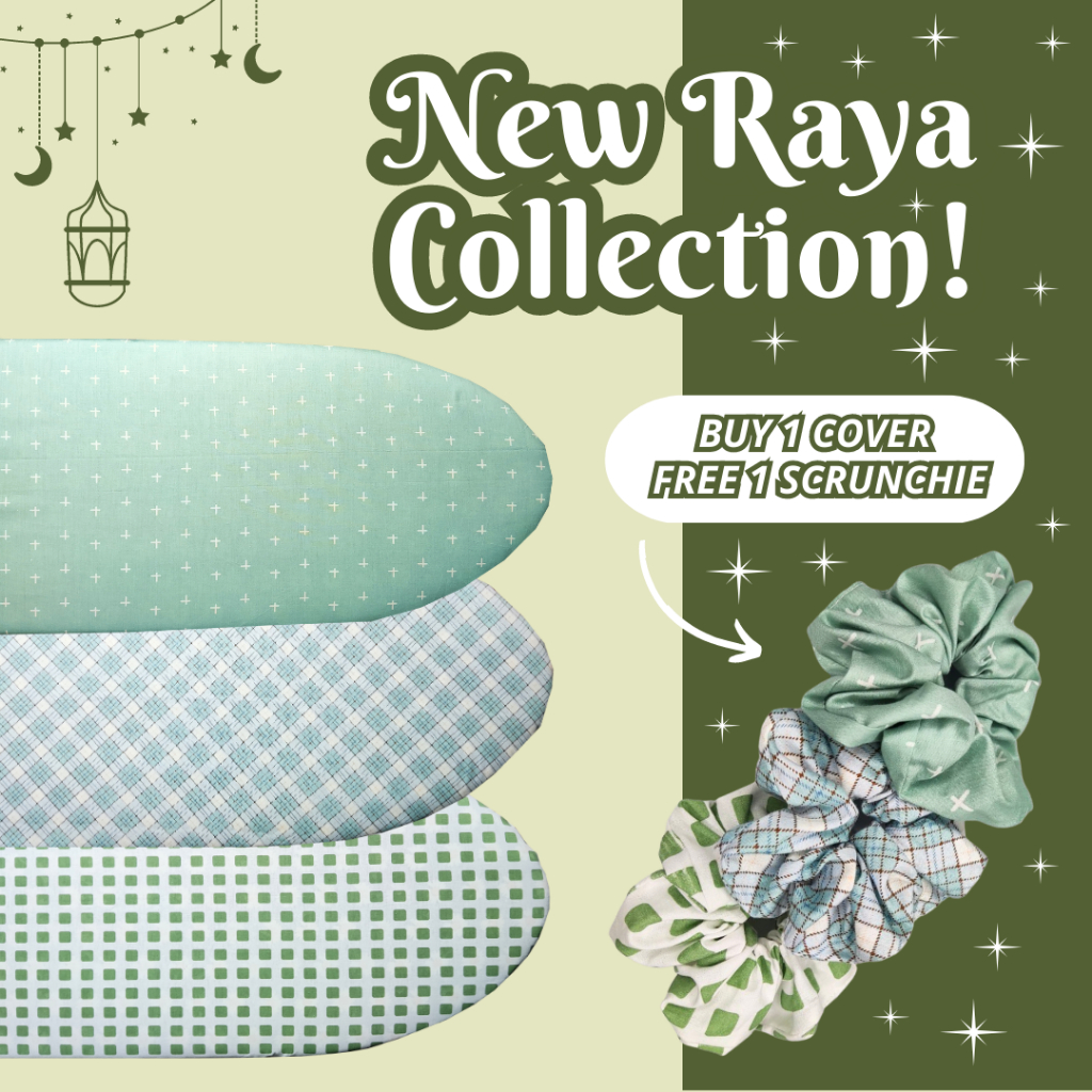 RAYA Iron Board Cover (All Size) FREE Separate 4mm Sponge 100% Cotton ...