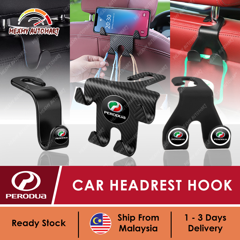 1PC Perodua Car Luminous Headrest Hook Back Seat Multifunction Hanger ...