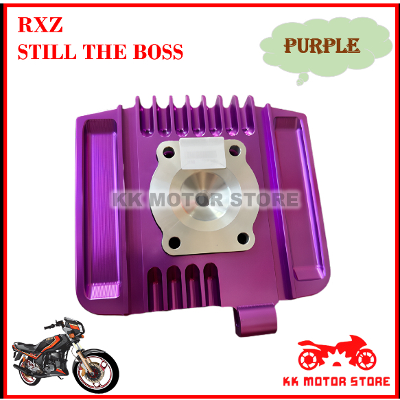 YAMAHA RXZ HEAD CNC 57MM PURPLE ( RXZ STILL THE BOSS ) RACING HEAD CNC ...
