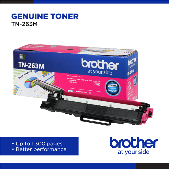 Brother Original TN-263 1300pages C/M/Y/ 1400pages Black Toner | For HL ...