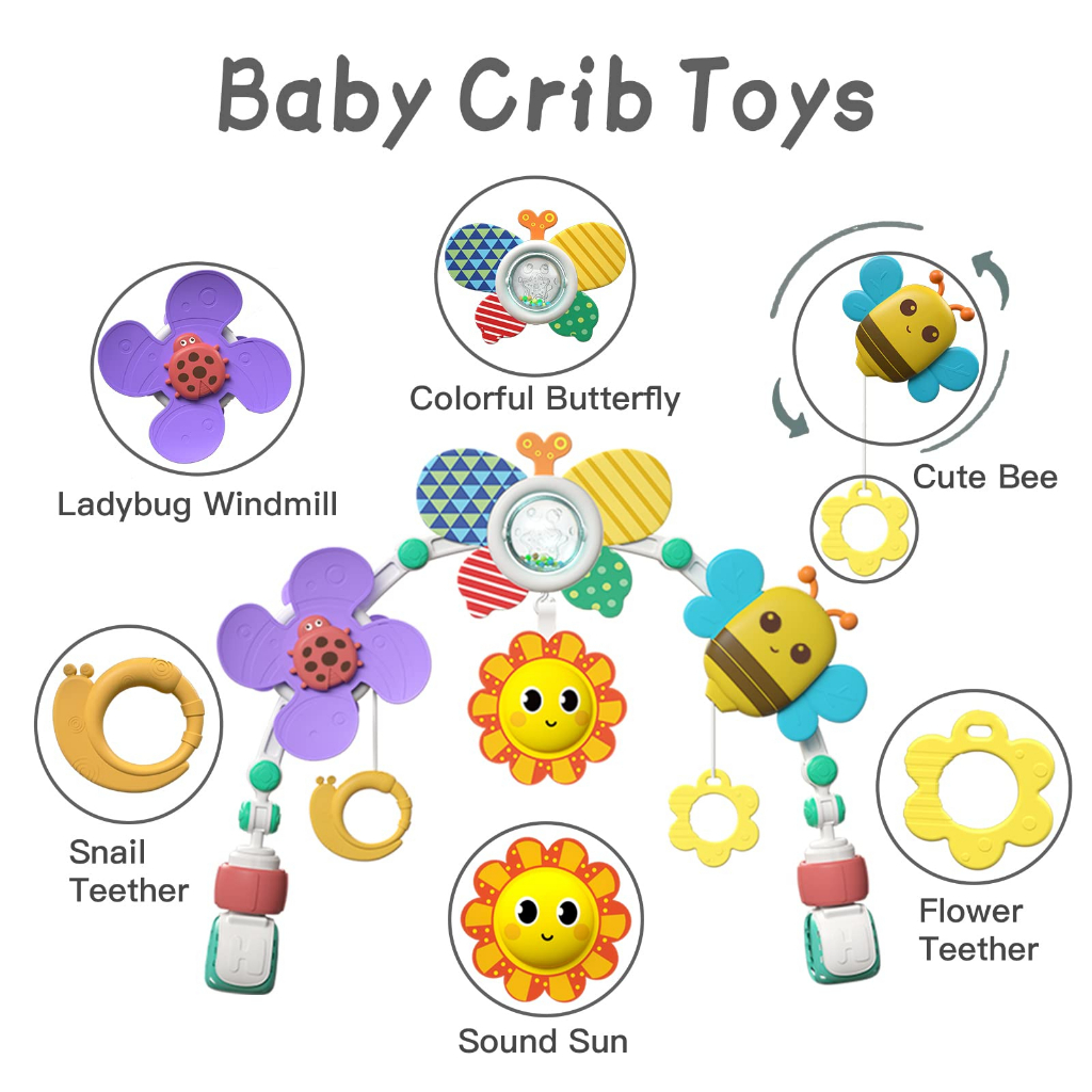 MOTIMO [From MY] Adjustable Arch Bassinet Toys Baby Crib Toys with ...