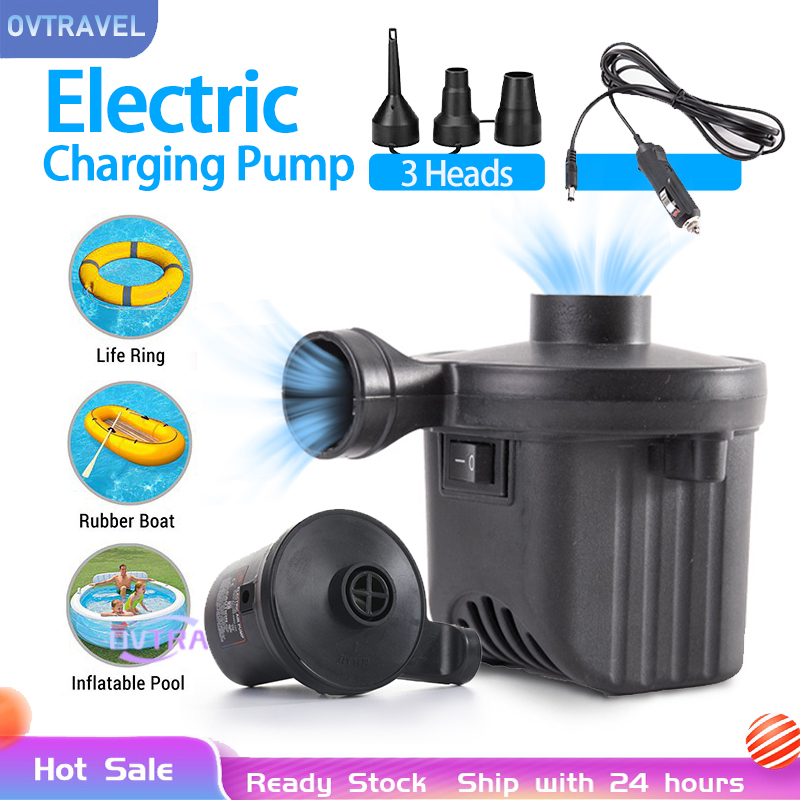 Portable Electric Air Pump with 3 Nozzle For Inflatable Swimming Pool ...