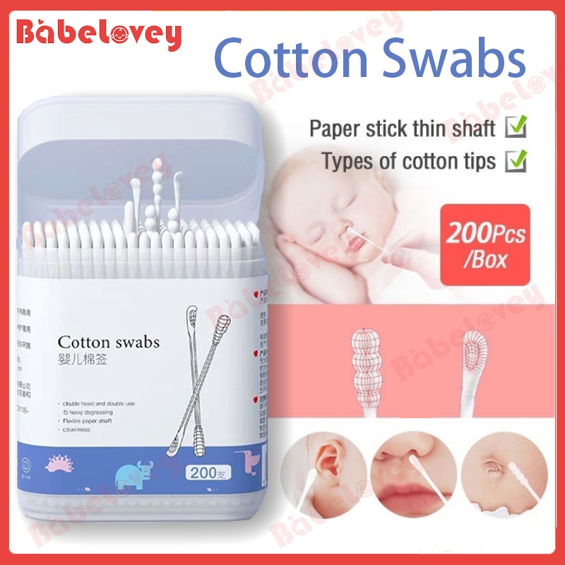 200PCS Baby Cotton Swabs Disposable Baby Cotton Buds For Baby Nose Ears ...