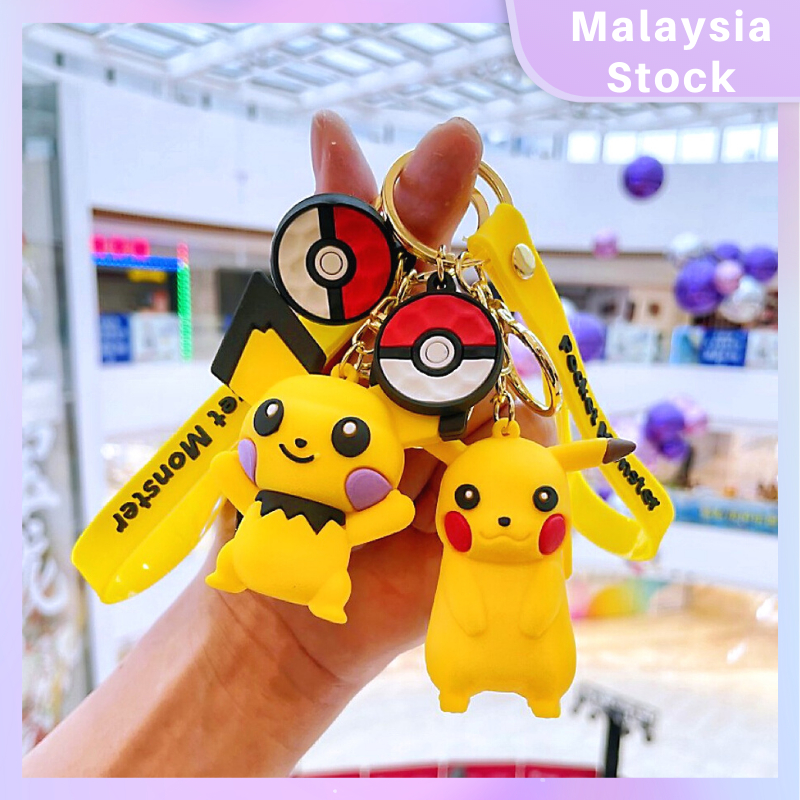 Pokemon Keychain Rantai Kunci Pikachu Bulbasaur Charmander Psyduck ...