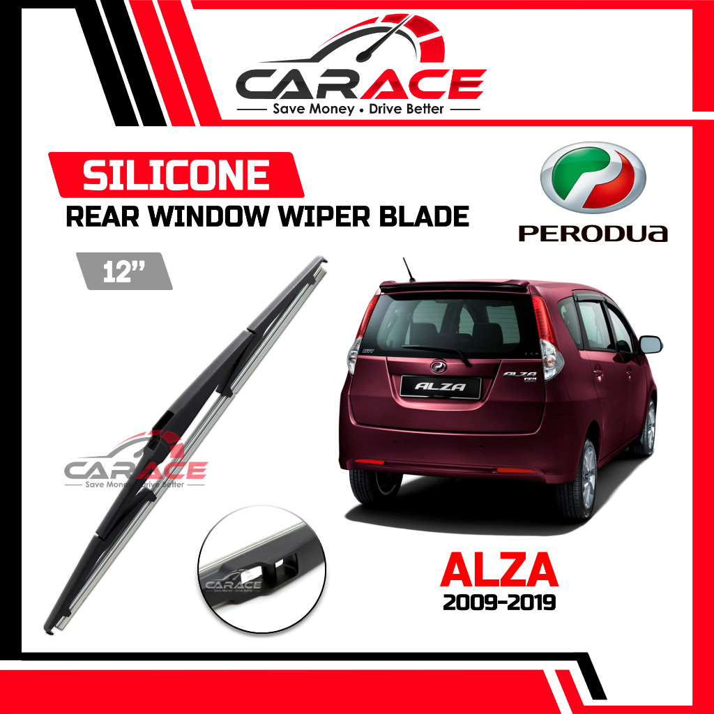 PERODUA ALZA | 12" Rear Window SILICONE Wiper Blades | Wiper Belakang ...