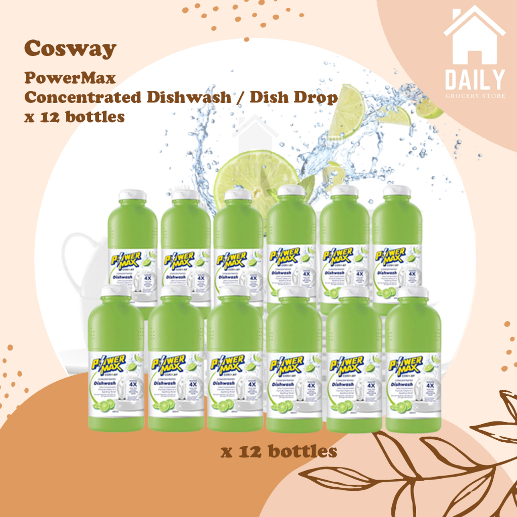 PowerMax Concentrated Dishwash x12 bottles / PowerMax Dish Drops / Dish ...