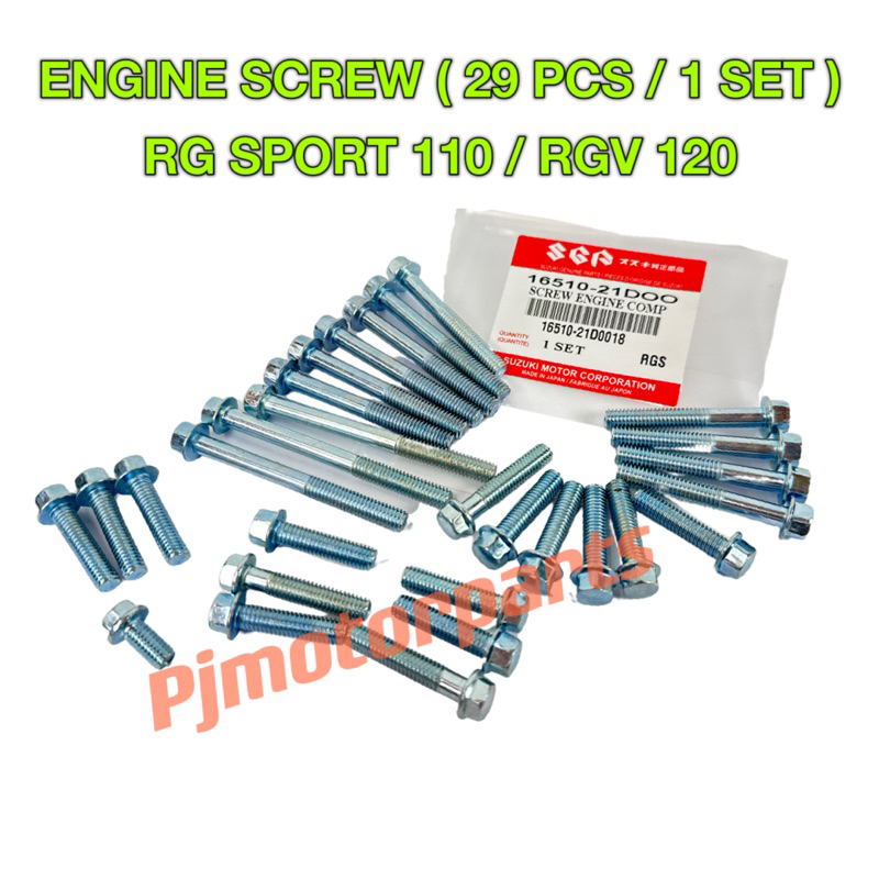 RG SPORT 110 / RGV120 / RG110 / RGV 120 (29 PCS / 1 SET) ENGINE SCREW ...
