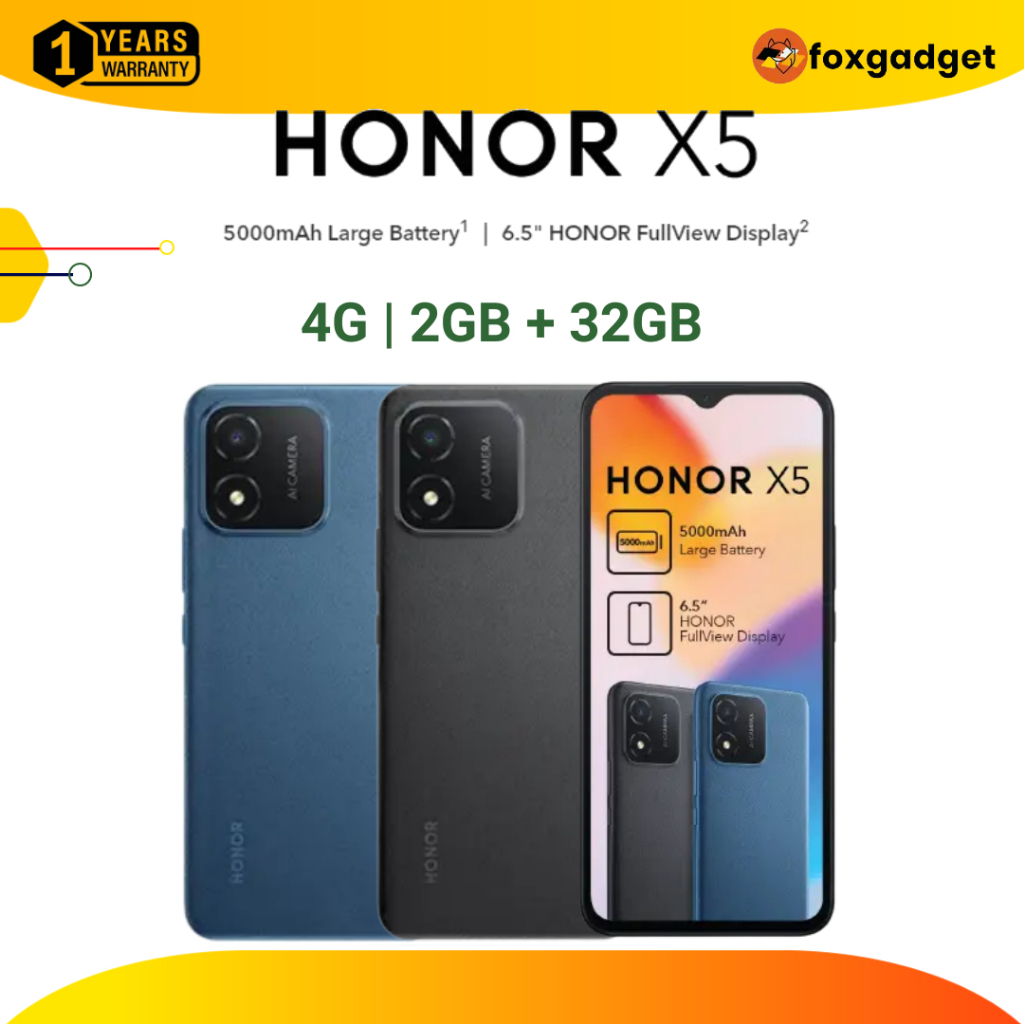 Honor X5 (2GB RAM + 32GB ROM) | 5000mAh Battery | MediaTek Helio G25 | 100% Original Honor ...