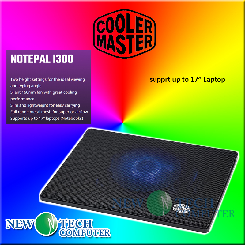 COOLER MASTER NOTEPAL I300 COOLER PAD WITH LED SILENT 160MM FAN AND ...