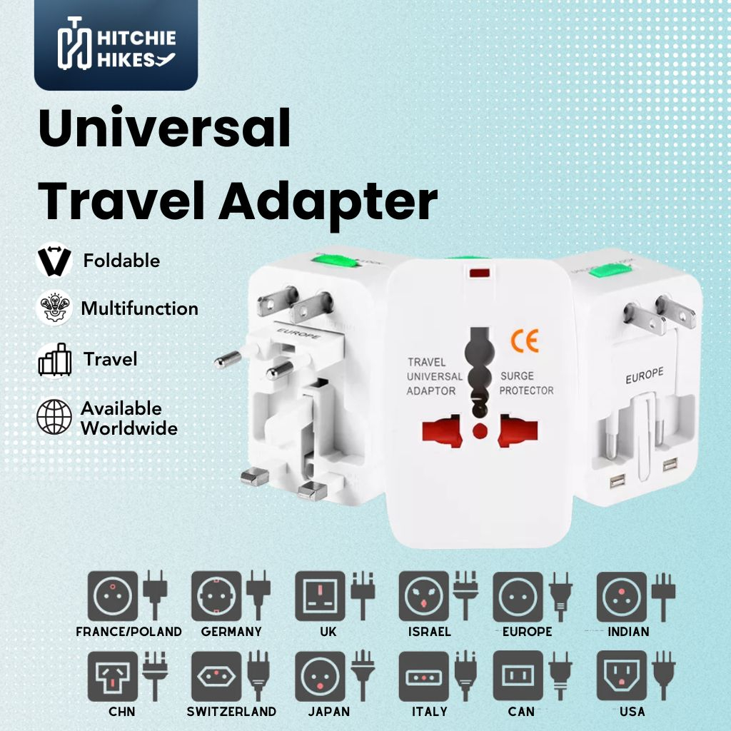 HH Travel Adaptor USB Socket Universal Multipurpose Adapter Holder ...