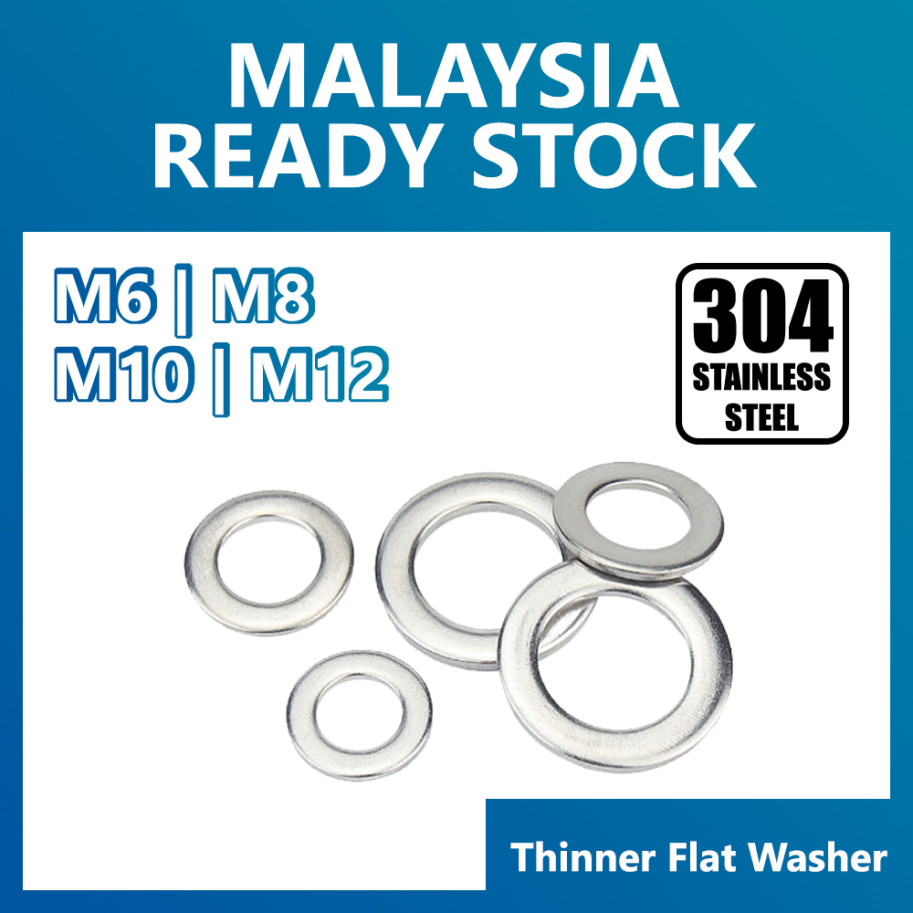 Thinner Flat Washer M6 M8 M10 M12 304 Stainless Steel Washers Plain ...