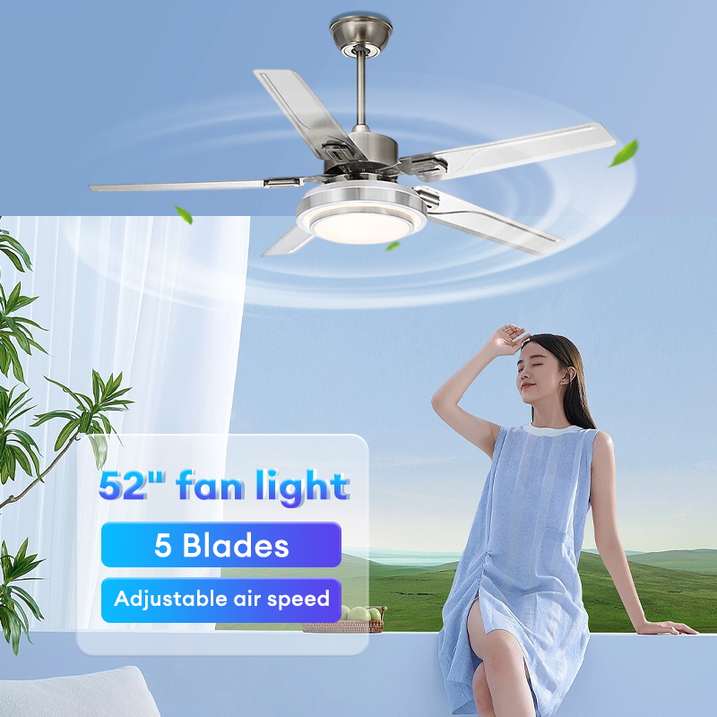 Ceiling Fan With Light 5 Blades Ceiling Fan Light Ac Motor 5 Speed ...