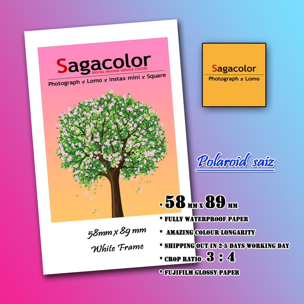 Lomo Print @ Saiz(50/100/150/200/300pcs)(white Frame) | Shopee Malaysia