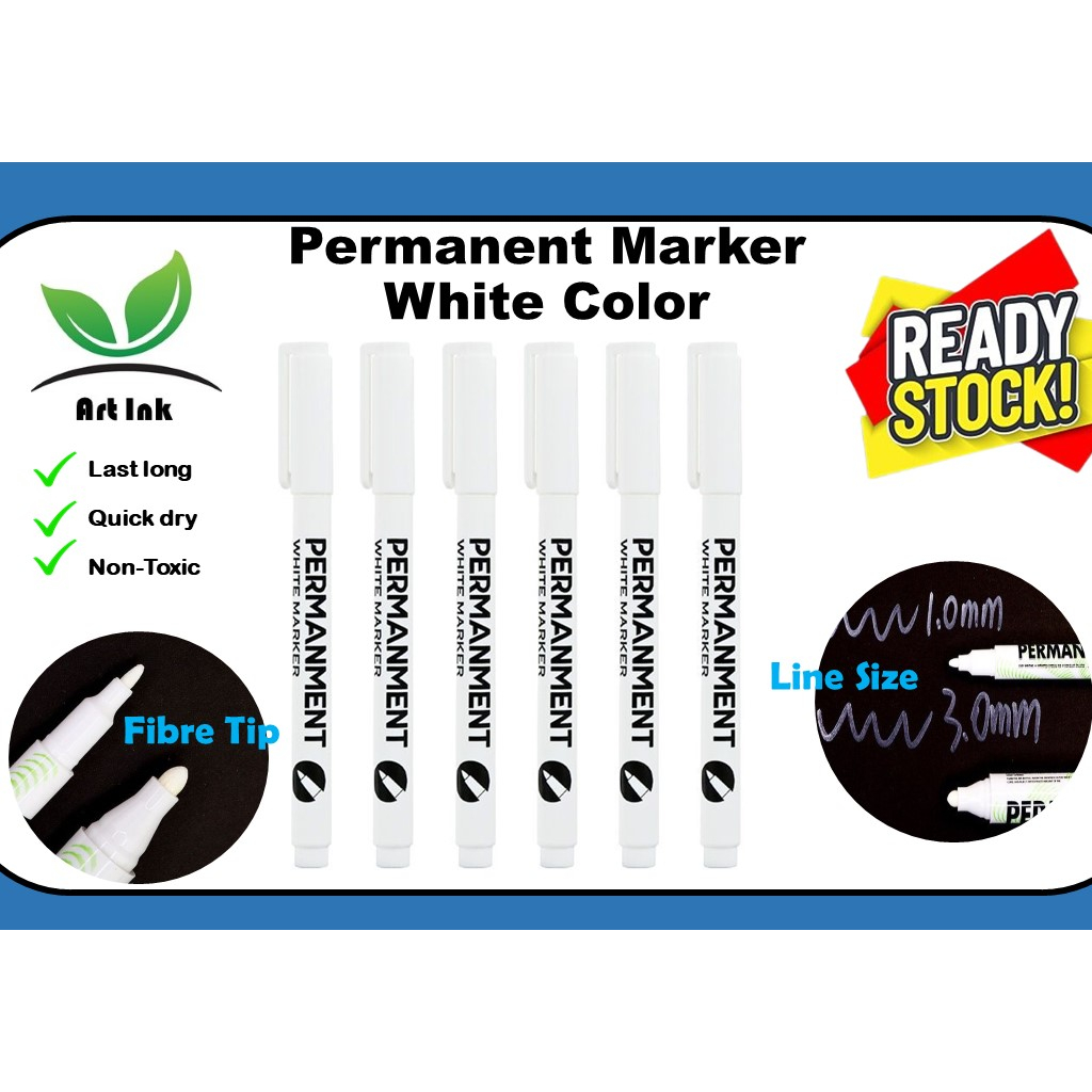 Permanent Marker White Marker Waterproof Painting Marking Quick Drying ...