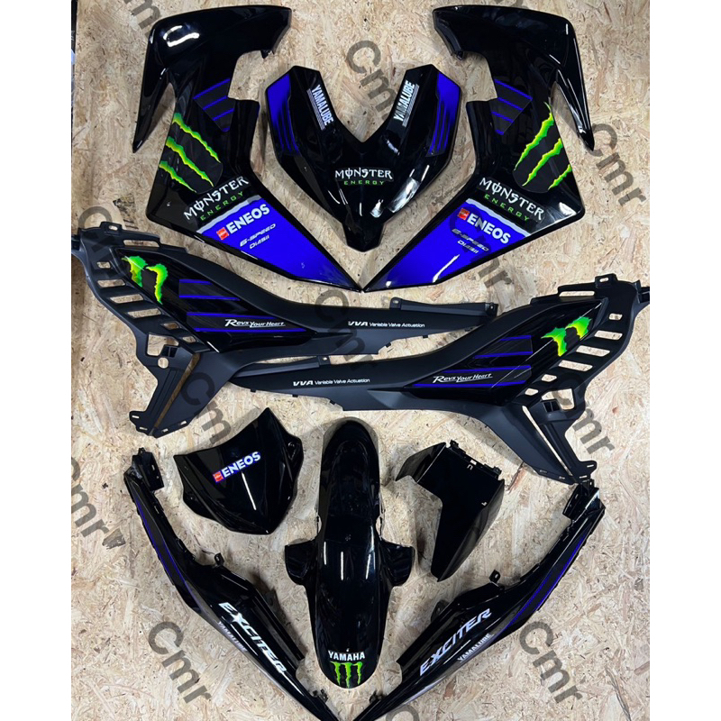 Cover Set Y16ZR V1/Y16 V2 Abs Monster Gp Full Black | Shopee Malaysia