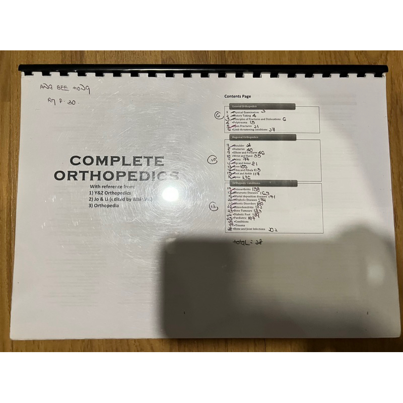 (Photocopy) COMPLETE ORTHOPEDICS [Own Notes by medical class students ...