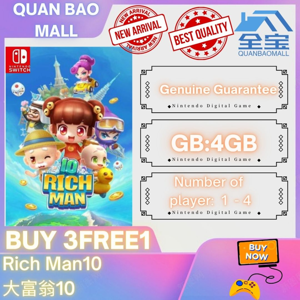 RichMan 10 大富翁10 (Nintendo switch) DigitalDownload | Shopee Malaysia