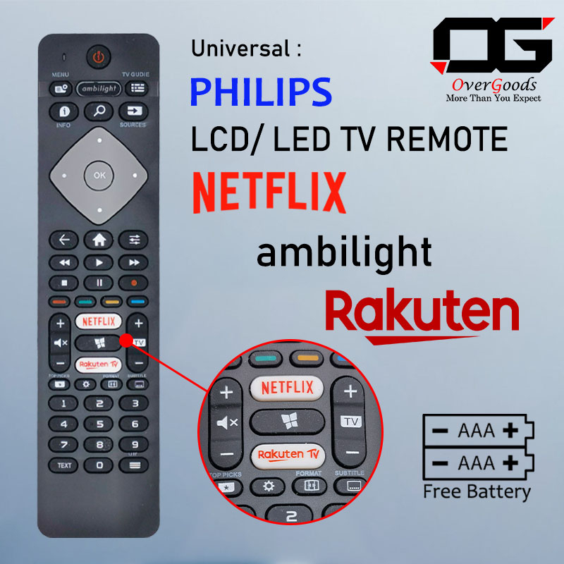 Philips Remote Control Universal Controller Replacement for Philips LCD LED Smart TV with 2 ...